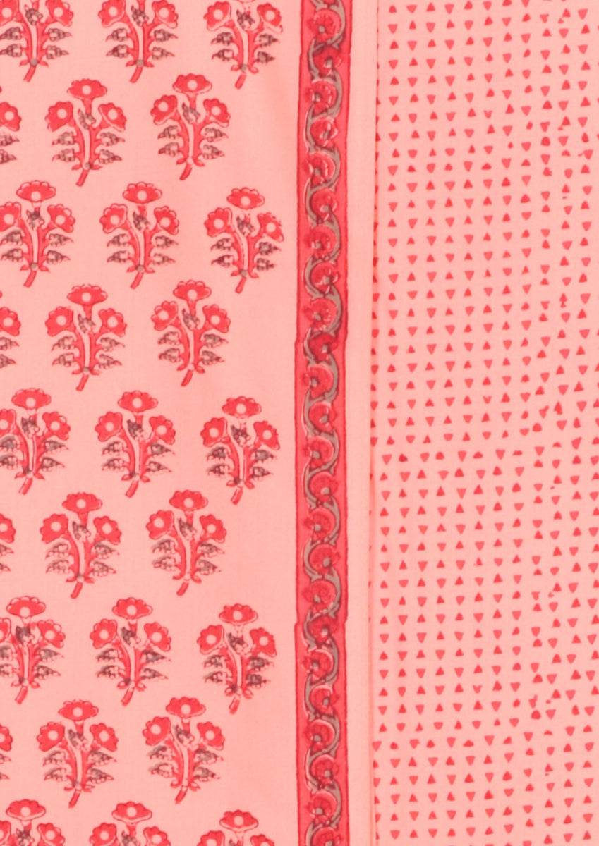 Bizzy Lizzy Dress Material With Kota Dupatta in Block Print