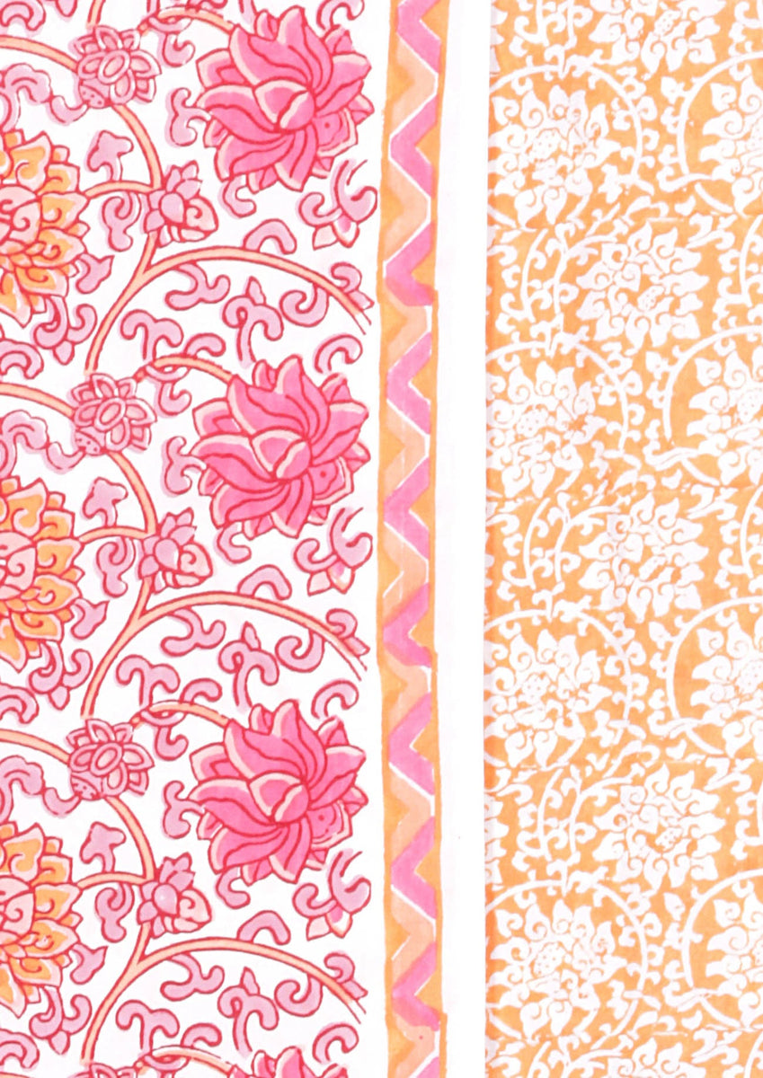 Bizzy Lizzy Dress Material With Chiffon Dupatta In Floral Block Print