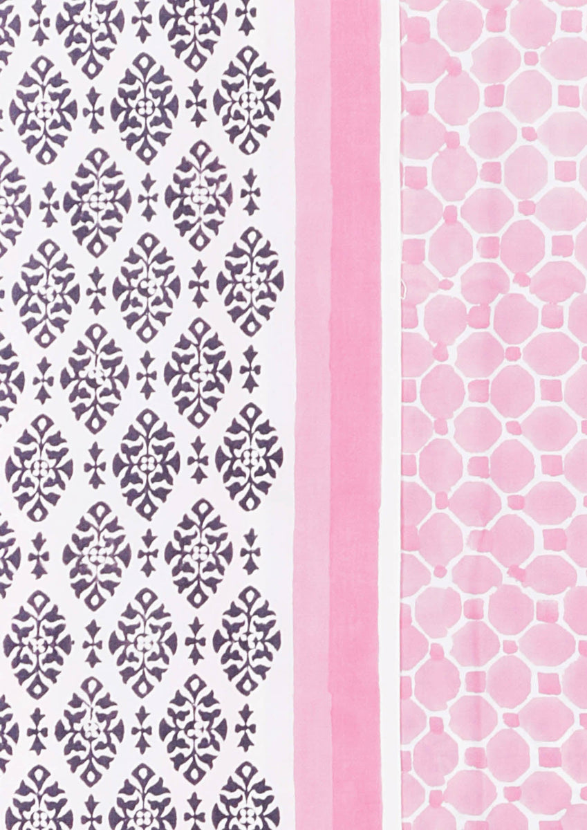 Bizzy Lizzy Dress Material With Chiffon Dupatta in Block Print