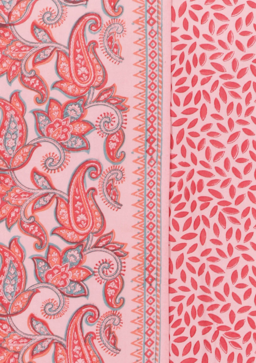 Bizzy Lizzy Dress Material With Chiffon Dupatta in Block Print